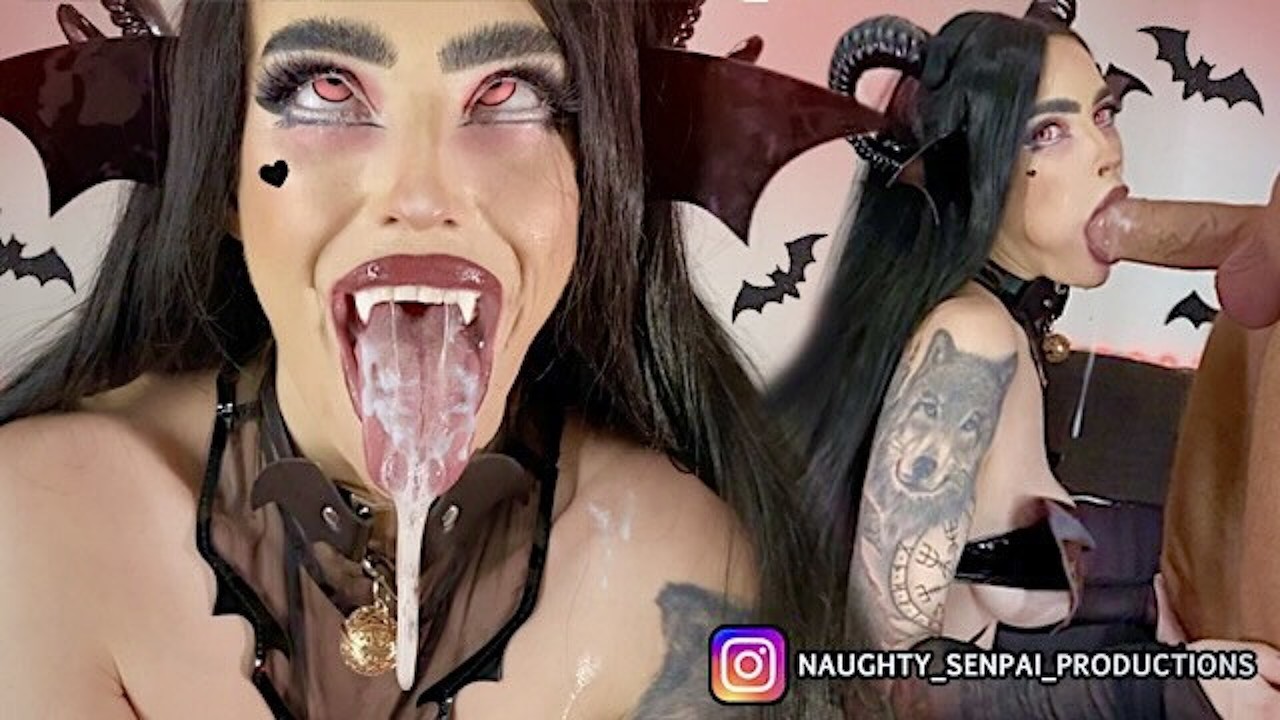 SUCK-CUBUS (Extended Cut) AHEGAO Goth Girl FUCKED! - Succubus Cosplay, Nylon Feet, Blowjob ...